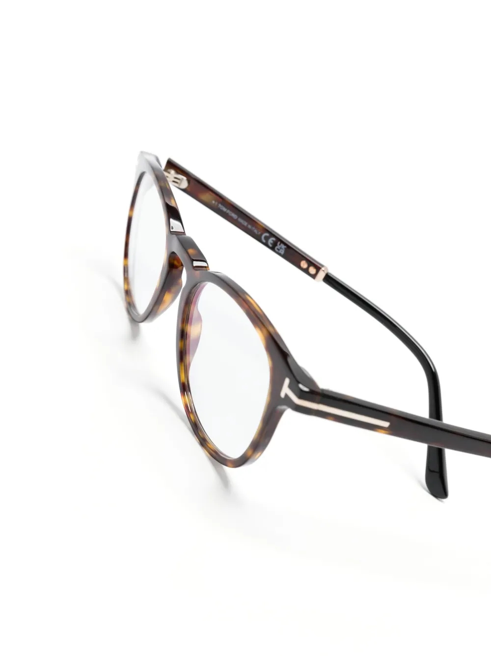 Tom Ford Eyewear Tortoiseshell Effect Round Frame Glasses Farfetch