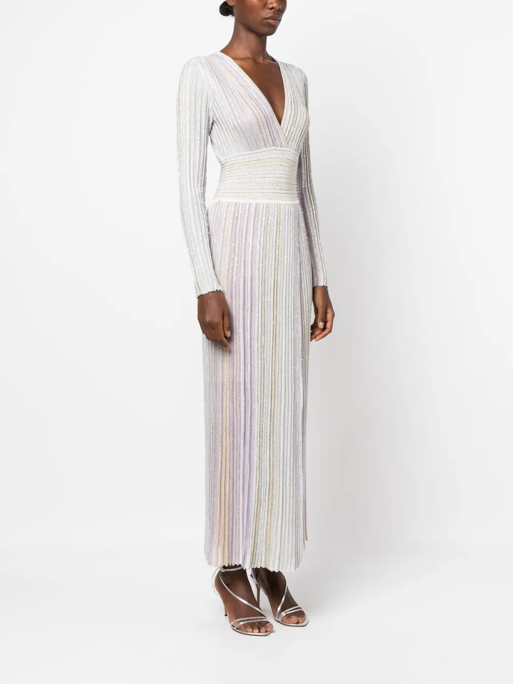 Missoni sequin-embellished Pleated Maxi Dress | Pink | FARFETCH