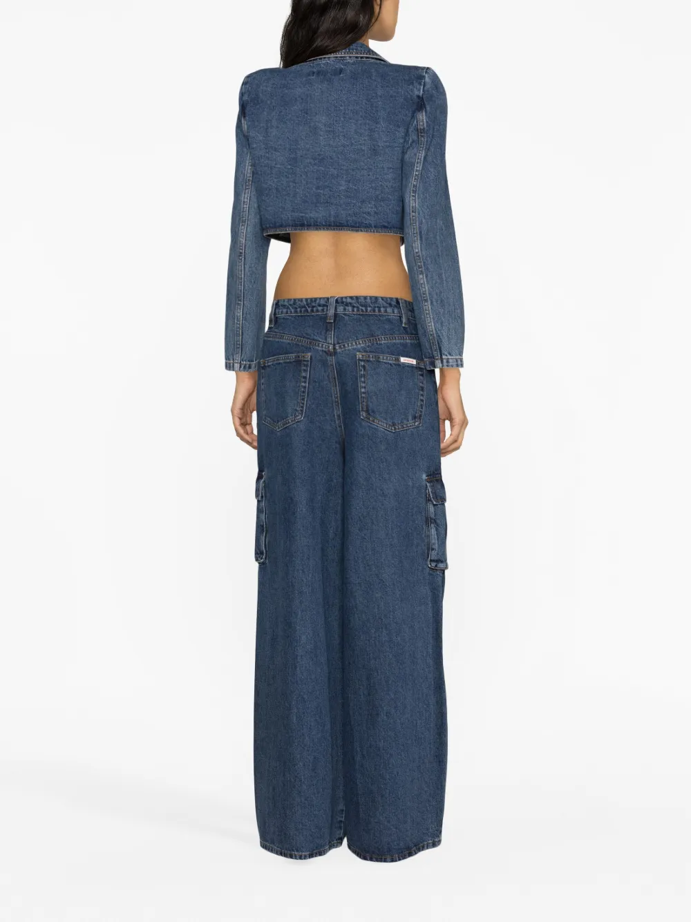 Self-Portrait Cropped Denim Jacket - Farfetch