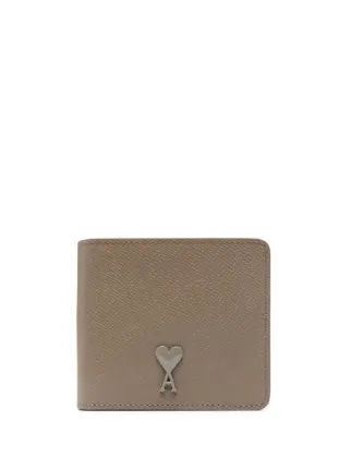 AMI Paris Ami De Coeur Leather Folded Wallet | Neutrals | FARFETCH