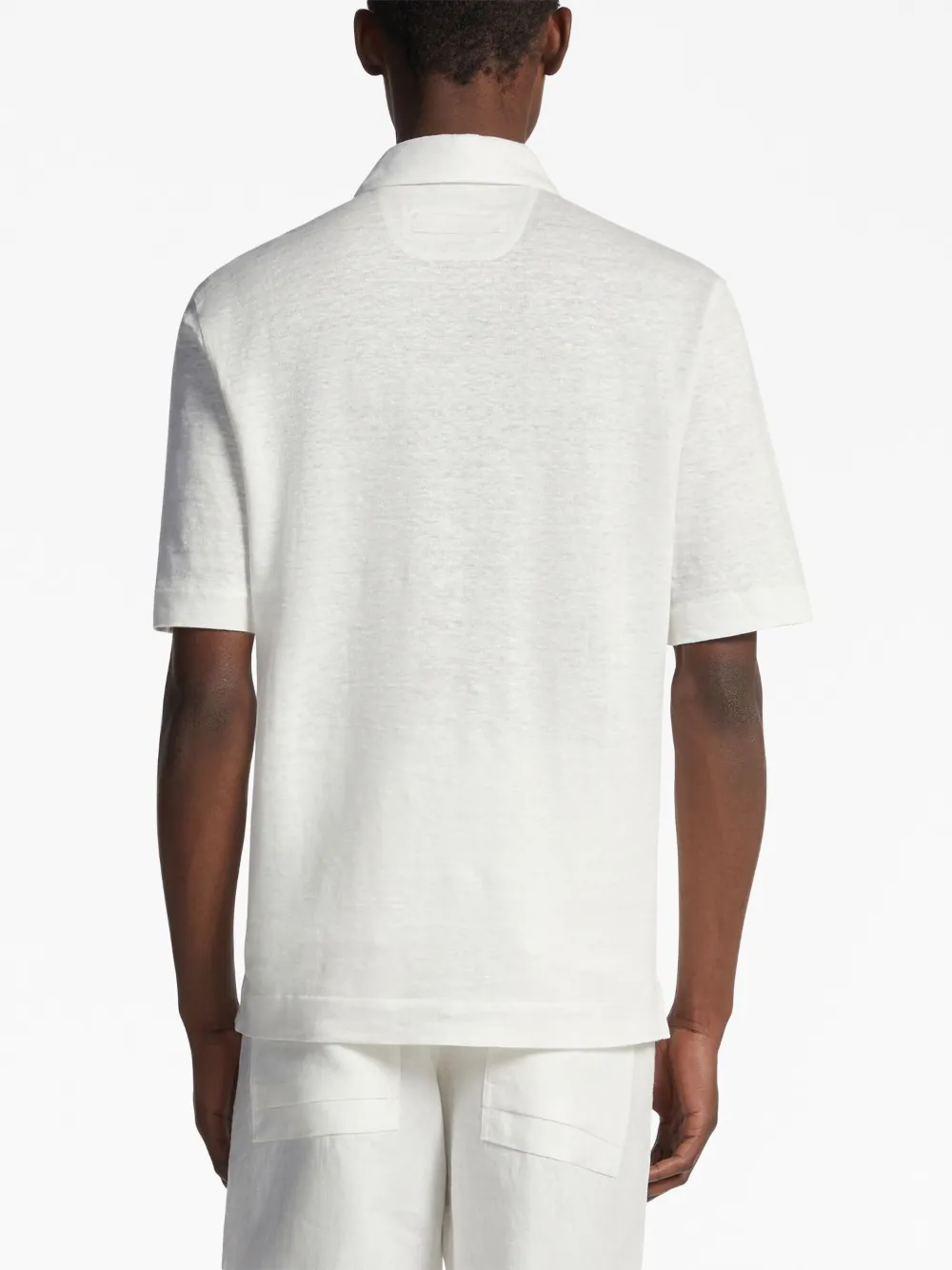 Zegna Pure Linen Polo In White | ModeSens