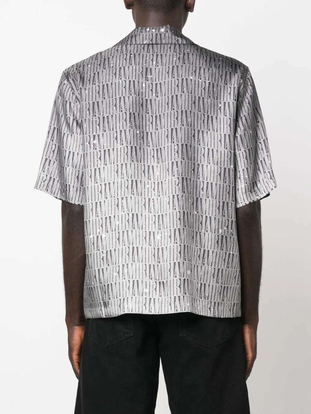 AMIRI logo-pattern Silk Shirt - Farfetch
