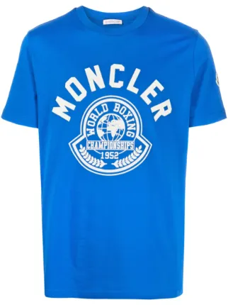 Moncler logo-print Cotton T-shirt | Blue | FARFETCH
