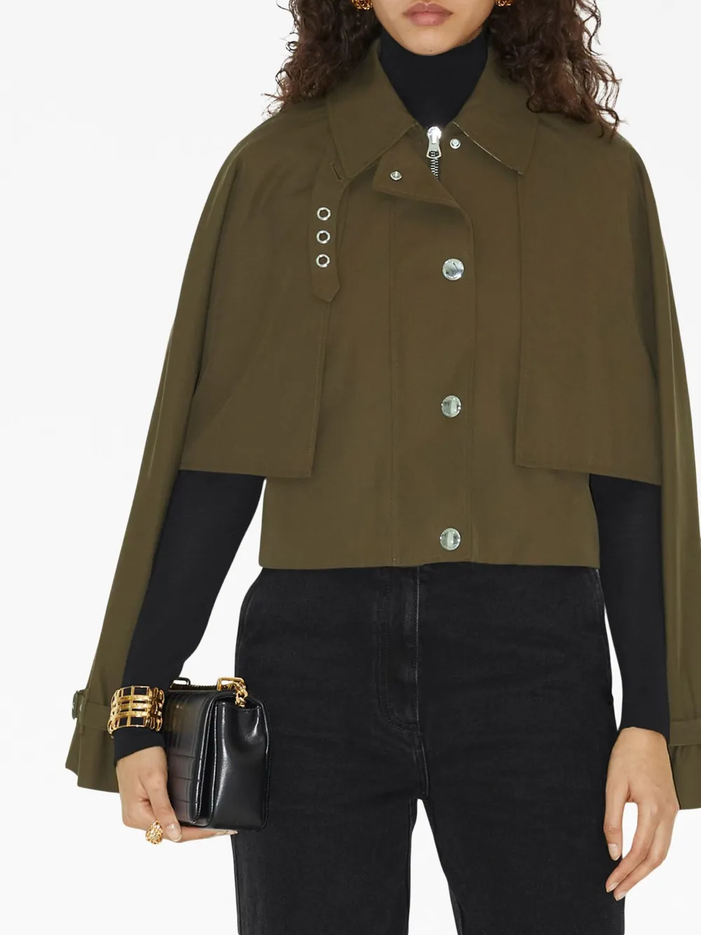 Burberry Tropical Gabardine Cropped Jacket In Green | ModeSens