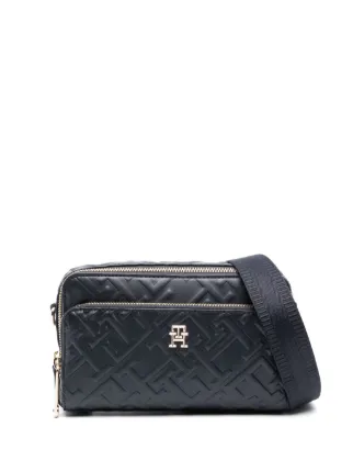 Tommy Hilfiger Iconic monogram-embossed Crossbody Bag | Blue | FARFETCH TH