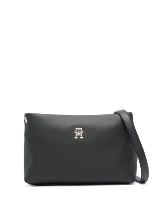 Tommy Hilfiger logo-plaque faux-leather Crossbody Bag | Blue | FARFETCH