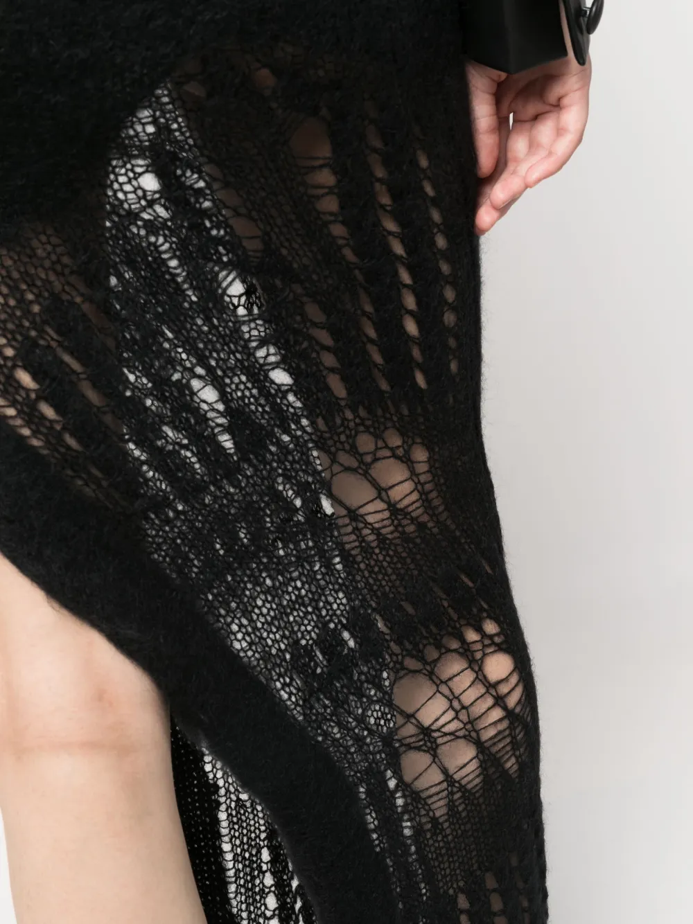 Rick Owens Ziggy Ripped Knitted Skirt - Farfetch