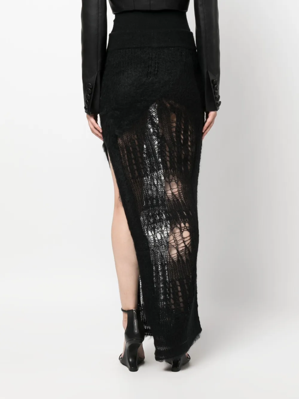 Rick Owens Ziggy Ripped Knitted Skirt - Farfetch