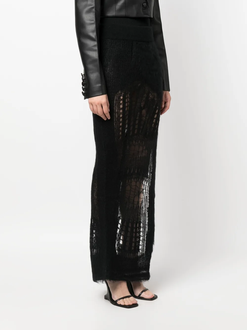 Rick Owens Ziggy Ripped Knitted Skirt - Farfetch