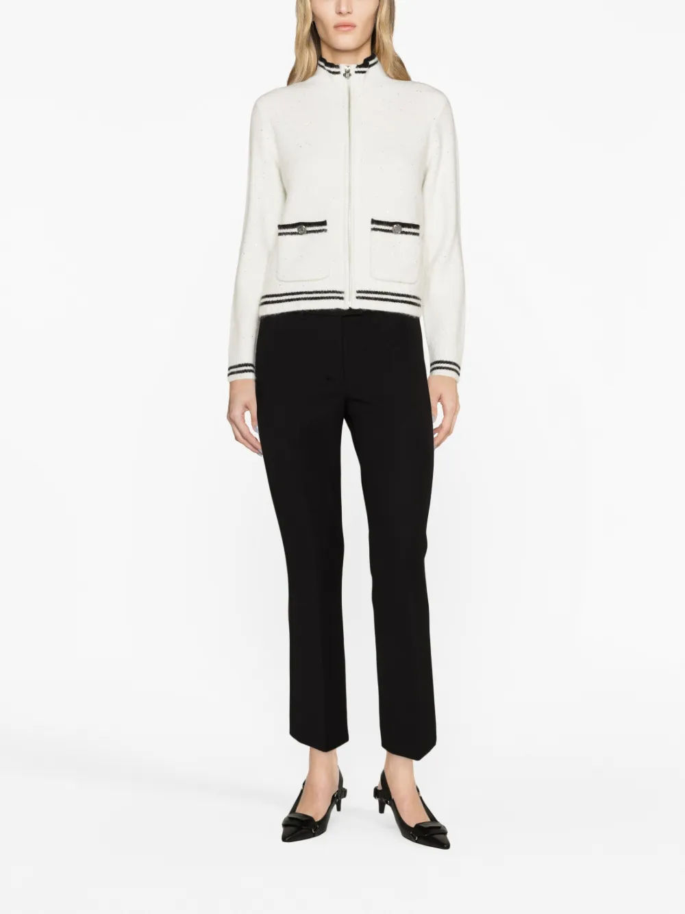 Maje Zip fastening Knitted Cardigan Farfetch Maje Zip fastening Knitted Cardigan Farfetch