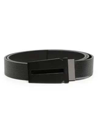 Ferragamo Double Adjus Leather Belt | Black | FARFETCH UK