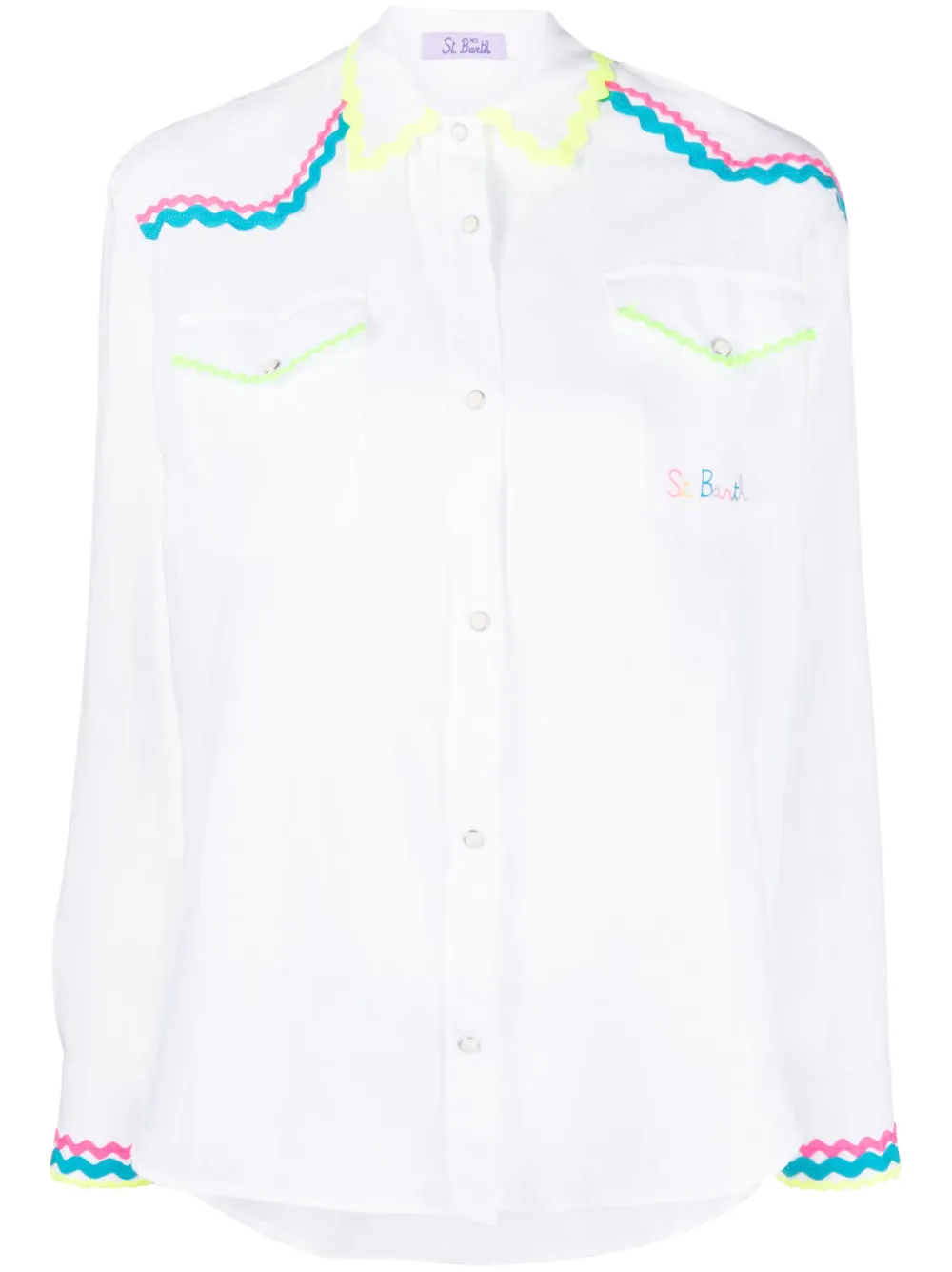 MC2 Saint Barth Camisa Mangas Longas Com Logo Bordado Farfetch MC2 Saint Barth Camisa Mangas Longas Com Logo Bordado Farfetch
