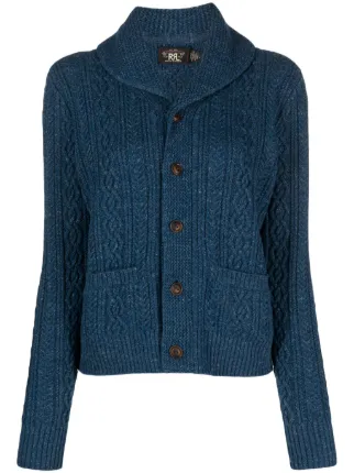 Ralph Lauren RRL shawl-collar cable-knit Cardigan - Farfetch