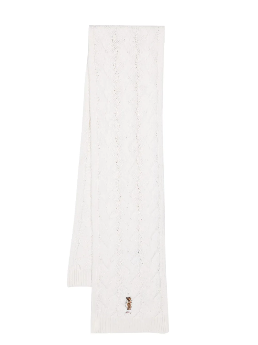 Polo Ralph Lauren Polo Bear cable-knit Scarf | White | FARFETCH AO