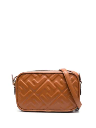 FENDI logo-embossed Leather Crossbody Bag | Brown | FARFETCH