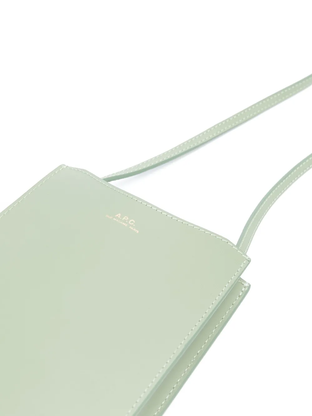 A.P.C. open-top Leather Crossbody Bag | Green | FARFETCH