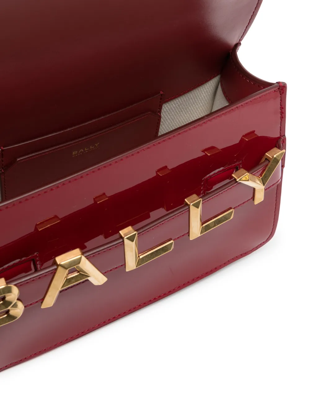 Bally Red Logo-Lettering Patent Leather Cross Body Bag | Smart Closet