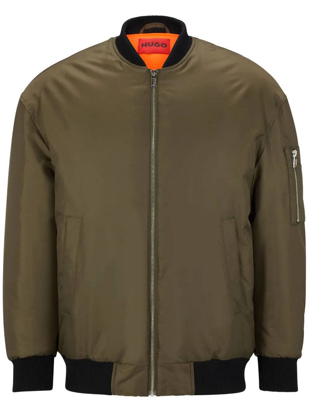 HUGO Fillippa logo-patch Bomber Jacket | Green | FARFETCH AO