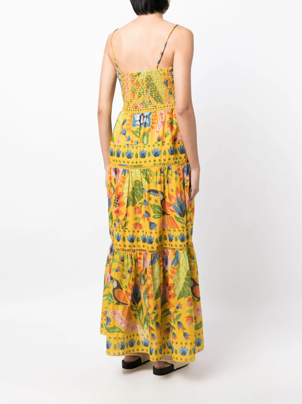Farm Rio Graphic-print Panelled Maxi Dress In Yellow | ModeSens