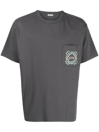 BODE logo-embroidered Cotton T-shirt | Grey | FARFETCH