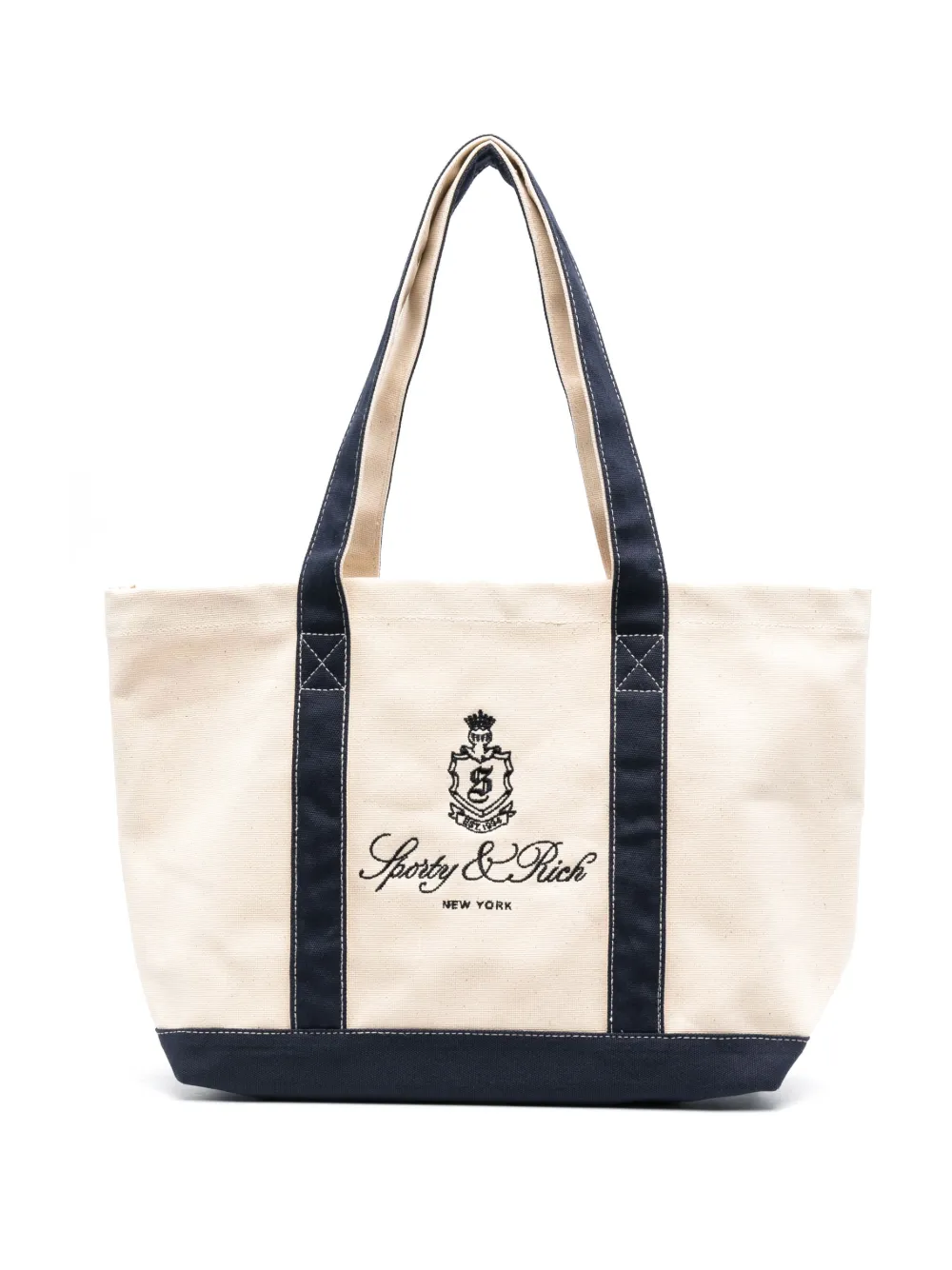 Sporty & Rich Vendome two-tone Tote Bag | Neutrals | FARFETCH UK