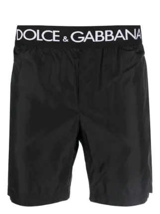 Dolce & Gabbana logo-waistband Swim Shorts | Black | FARFETCH UK
