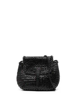 DRAGON DIFFUSION Mini City Woven Crossbody Bag | Black | FARFETCH UK