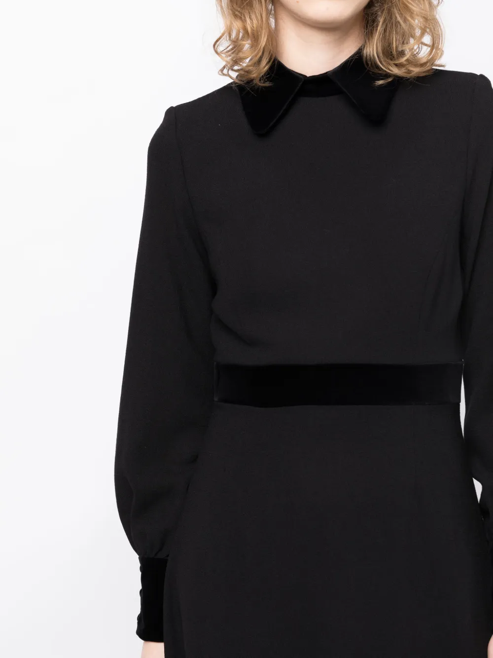 JANE Opera spread-collar Midi Dress | Black | FARFETCH