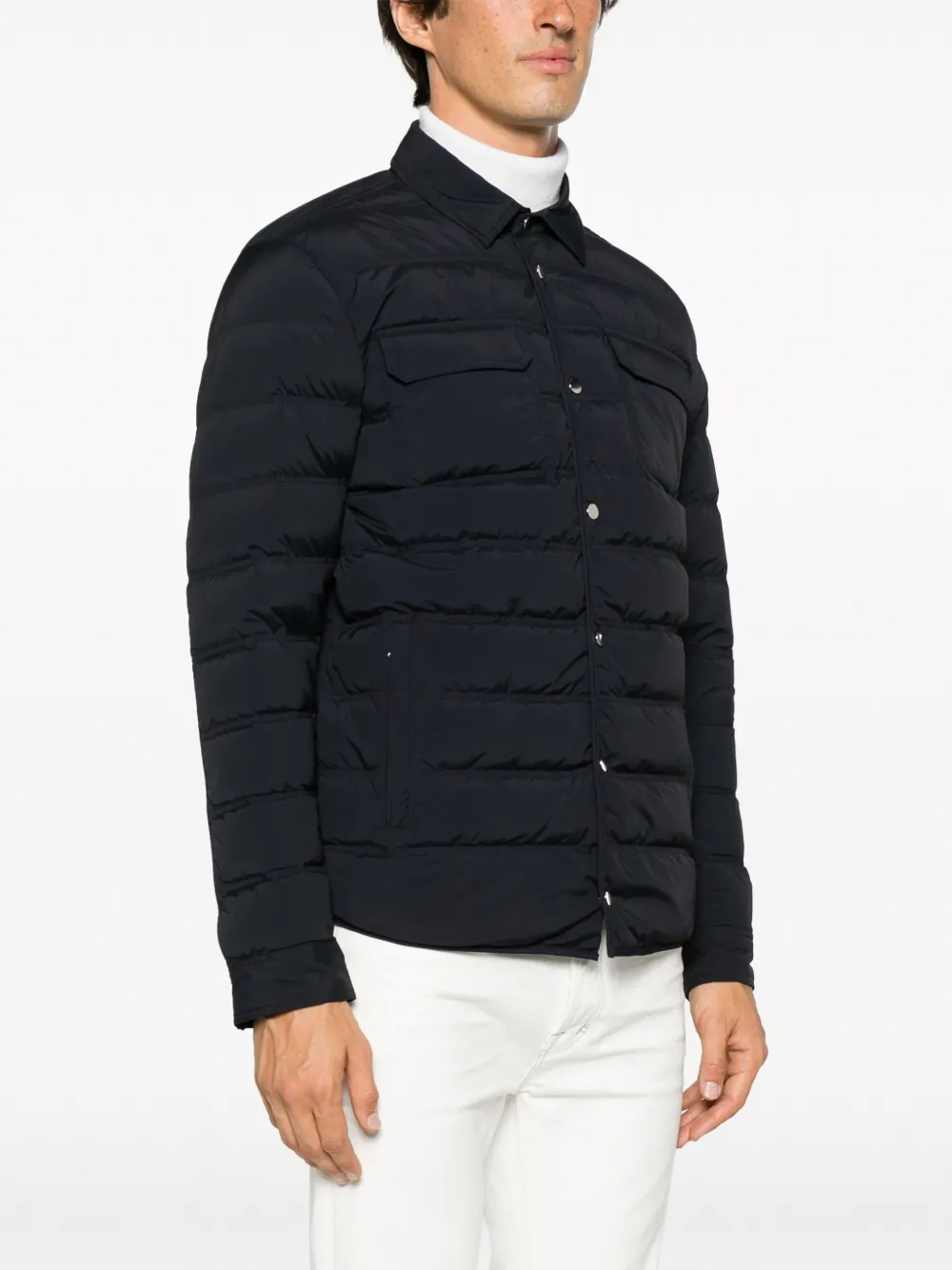 Orlebar Brown Weekes Logo-patch Padded Jacket In Blue | ModeSens