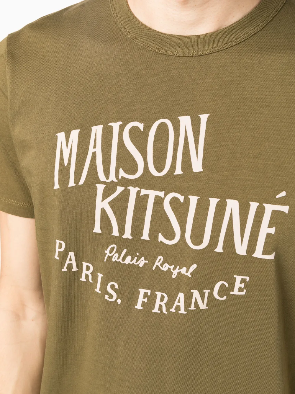 Maison Kitsuné logo-print Cotton T-shirt | Green | FARFETCH