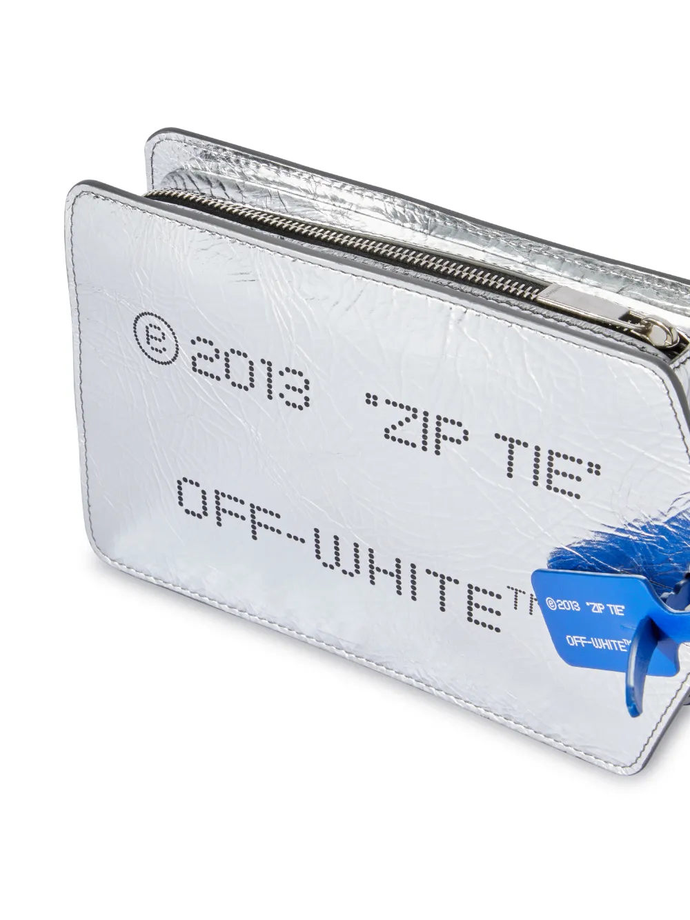 ZIP TIE MEDIUM CLUTCH LAMINA SILVER NO C in silver | Off-White™ Official US