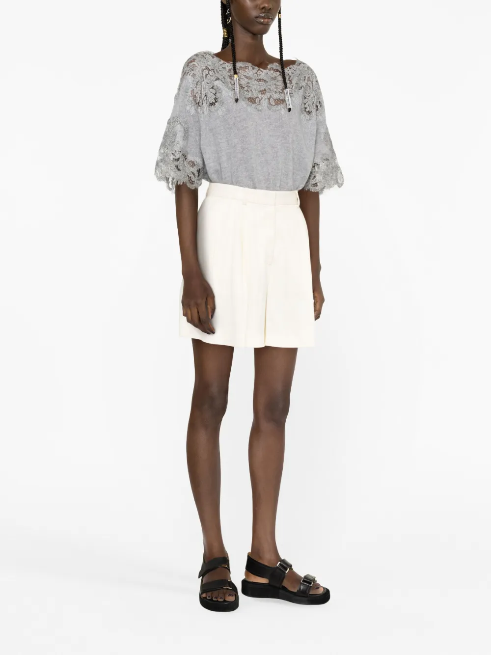 Ermanno Scervino corded-lace Cashmere Knitted Top - Farfetch
