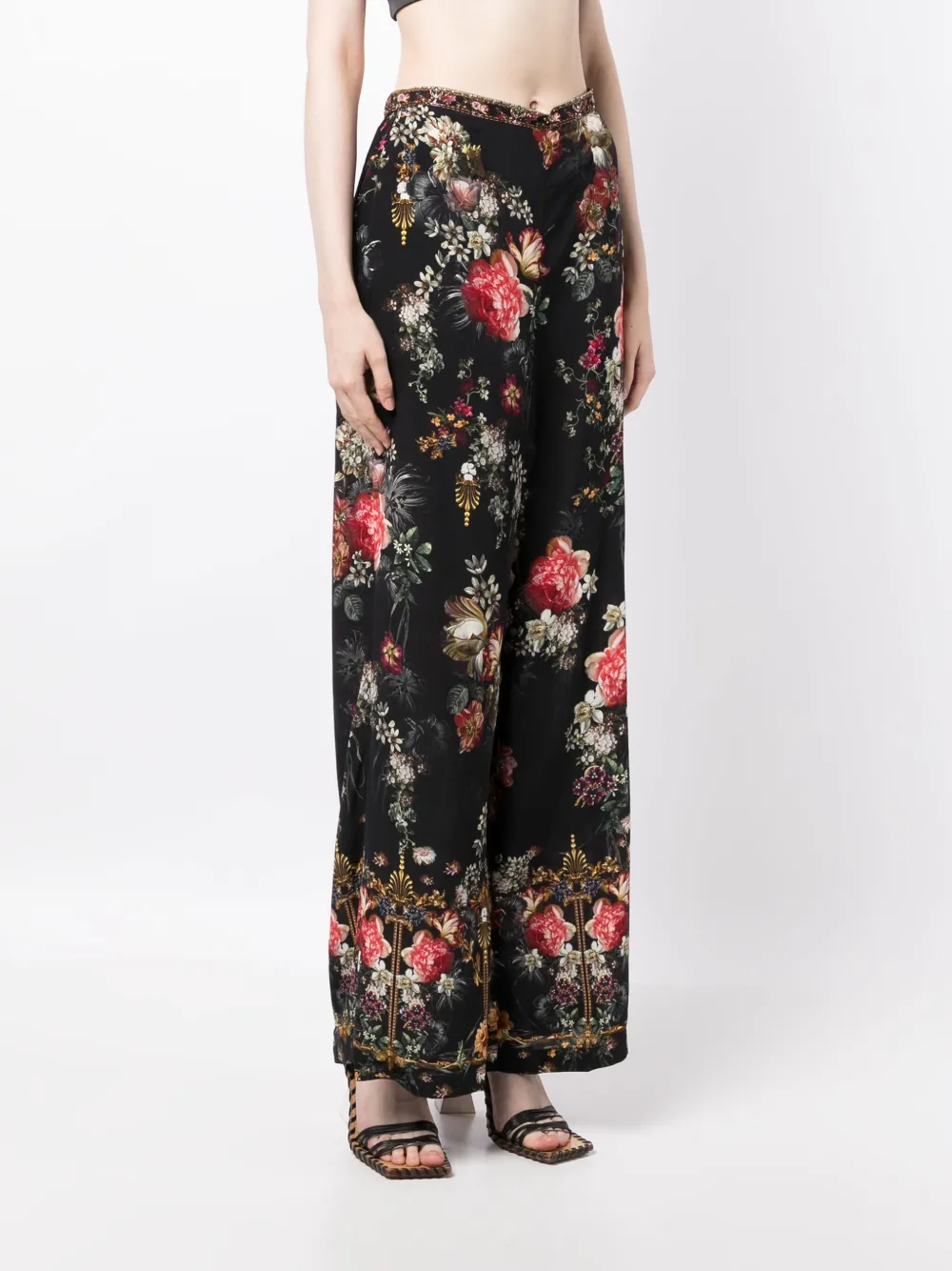 Camilla A Night At The Opera Silk Trousers | Black | FARFETCH
