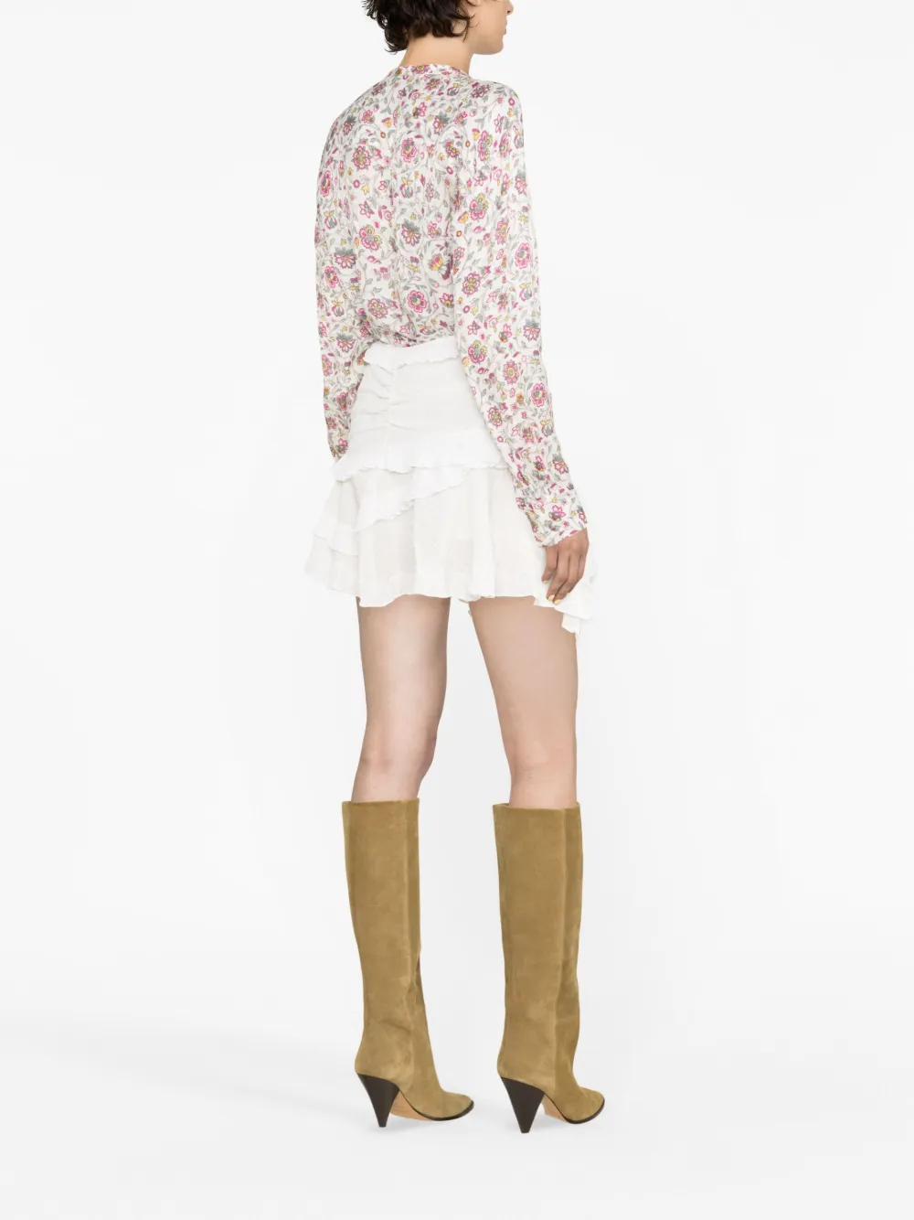 ISABEL MARANT Leidy floral-print Blouse | White | FARFETCH UK