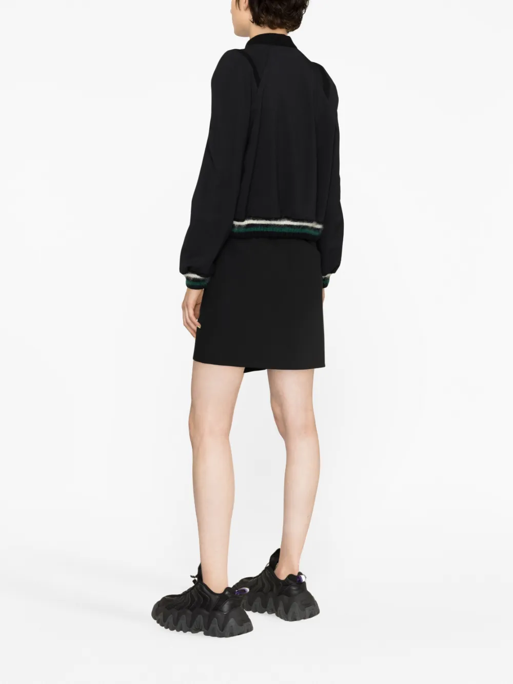 Undercover stripe-trimmed Cropped Jacket | Black | FARFETCH