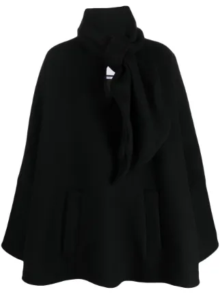 The Attico logo-plaque Cape | Black | FARFETCH