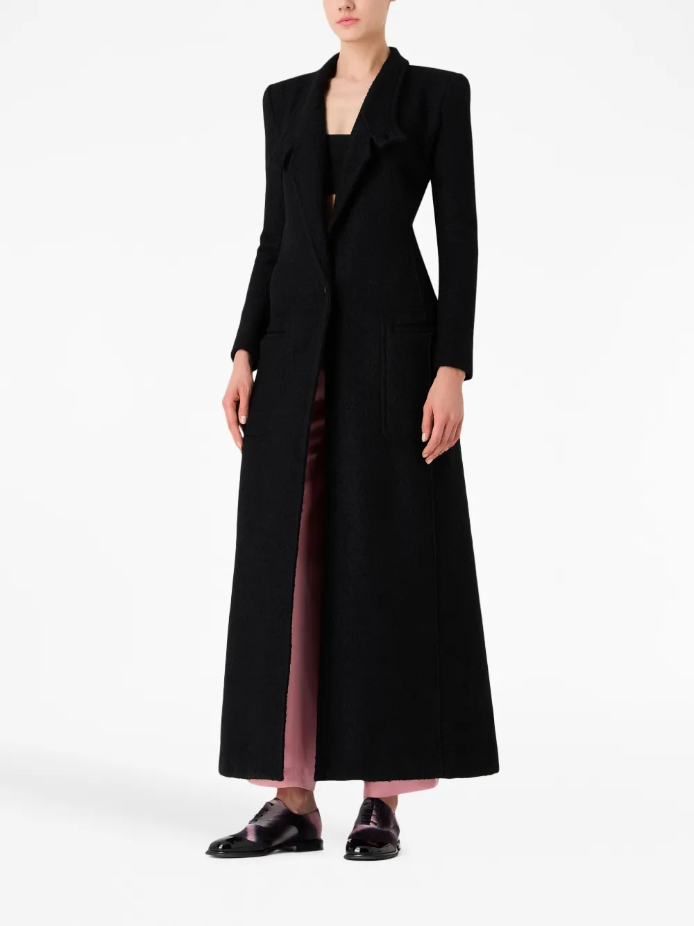Giorgio Armani Single Breasted Long Wool Coat Farfetch