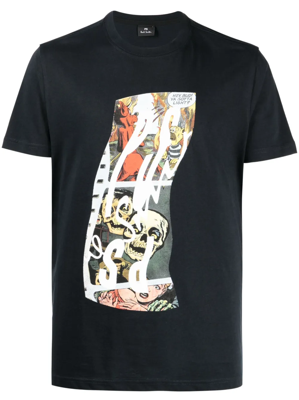 PS Paul Smith graphic-print Cotton T-shirt | Black | FARFETCH UK