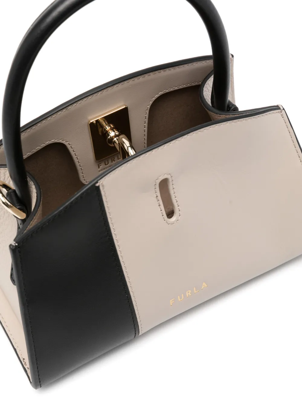 Furla logo-lettering Leather Tote Bag - Farfetch