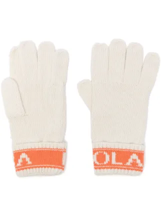 Bimba y Lola intarsia-knit Logo ribbed-cuffs Gloves - Farfetch
