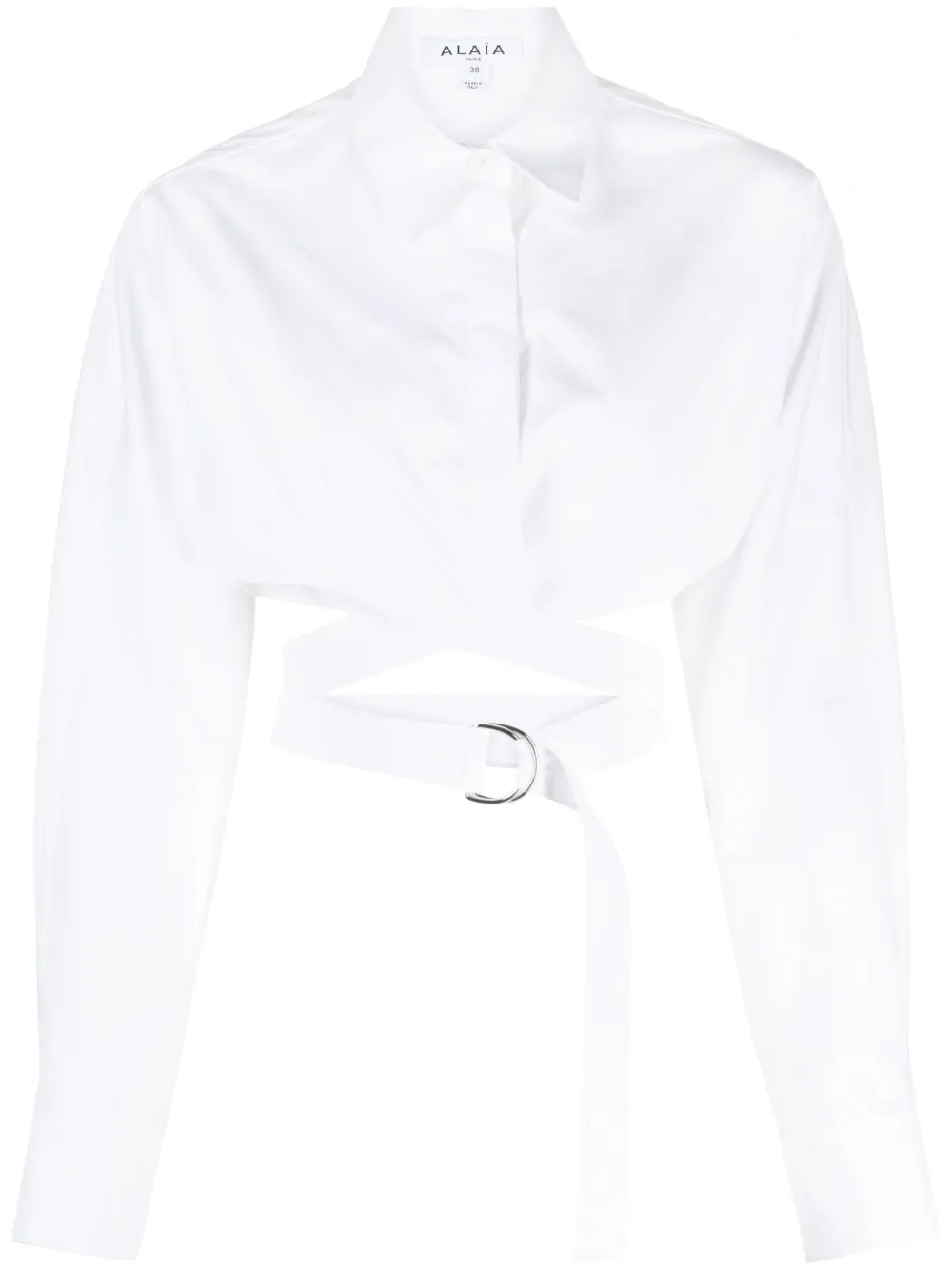 Alaïa Wraparound Belted Cotton Shirt - Farfetch