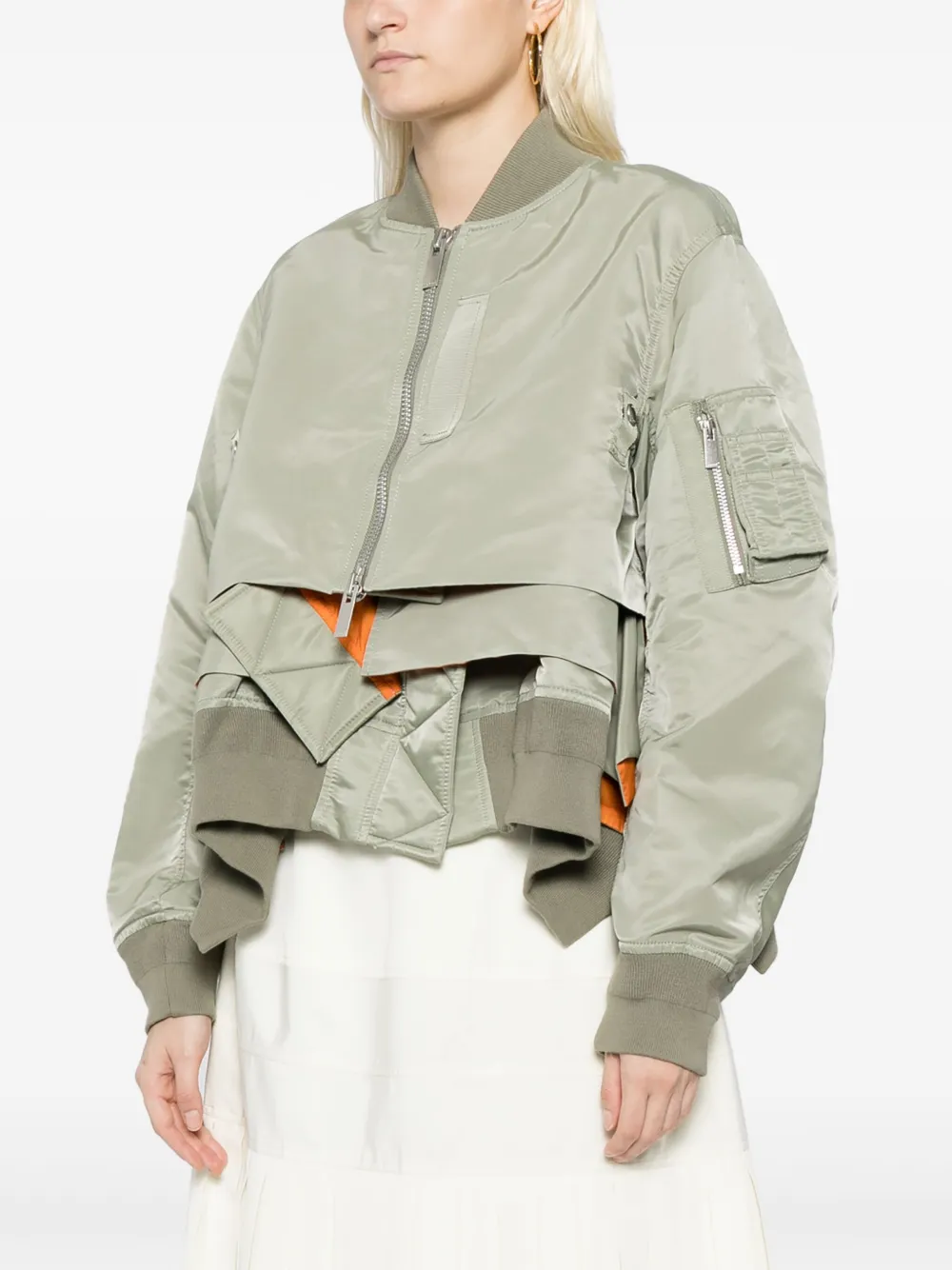 Sacai Layered Zipped Bomber Jacket - Farfetch