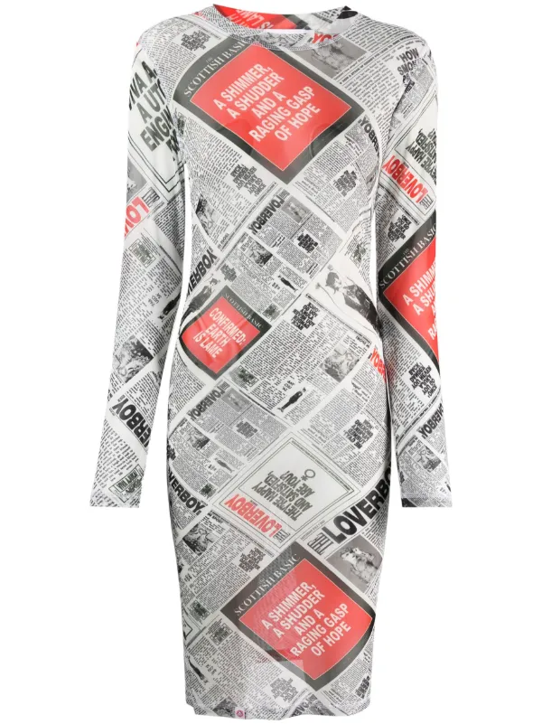 Newspaper Print Dress