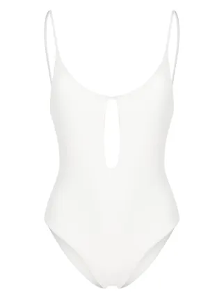 Anemos The Keyhole open-back Swimsuit | White | FARFETCH UK