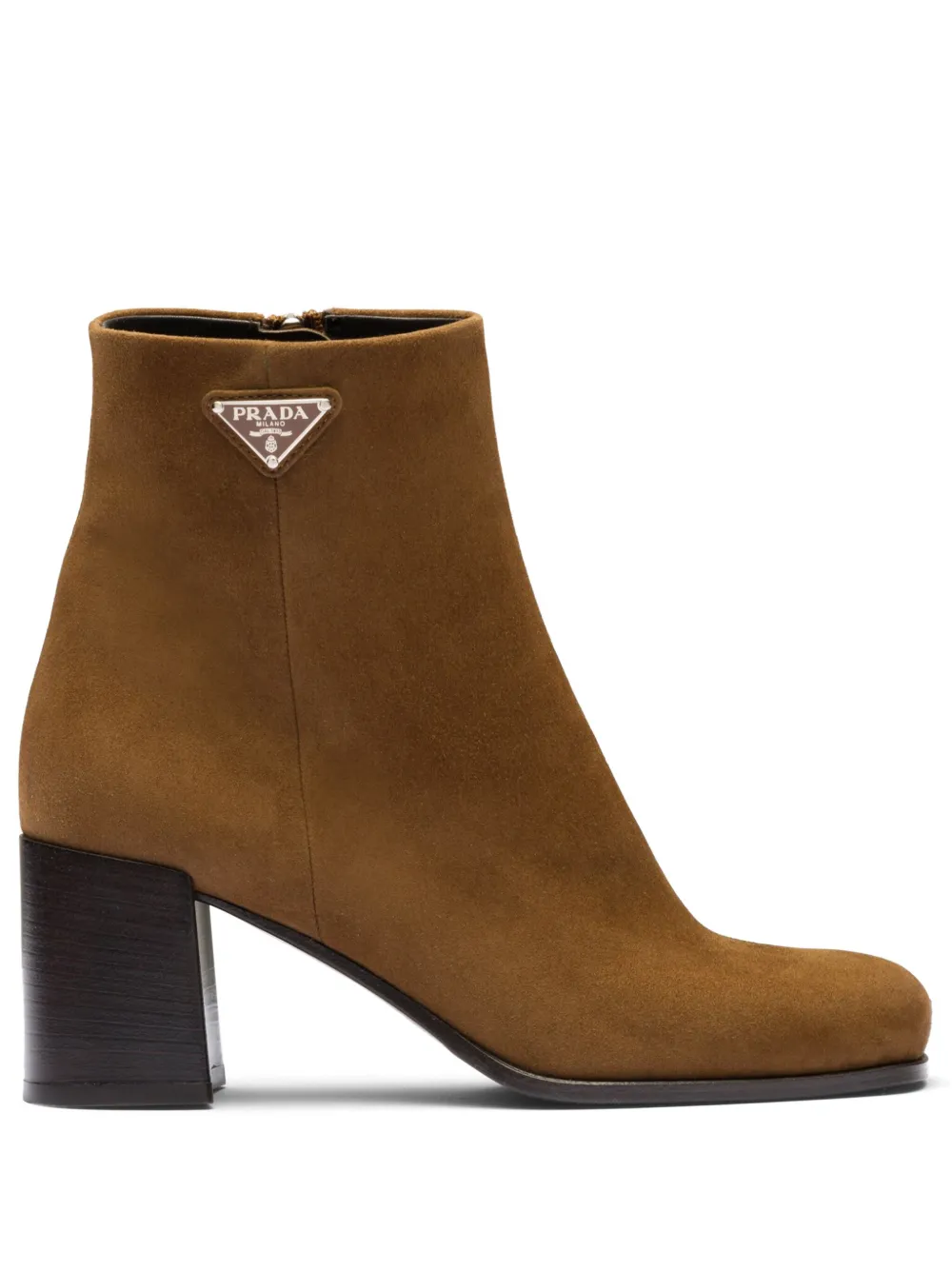 Prada Triangle logo Suede Boots Farfetch