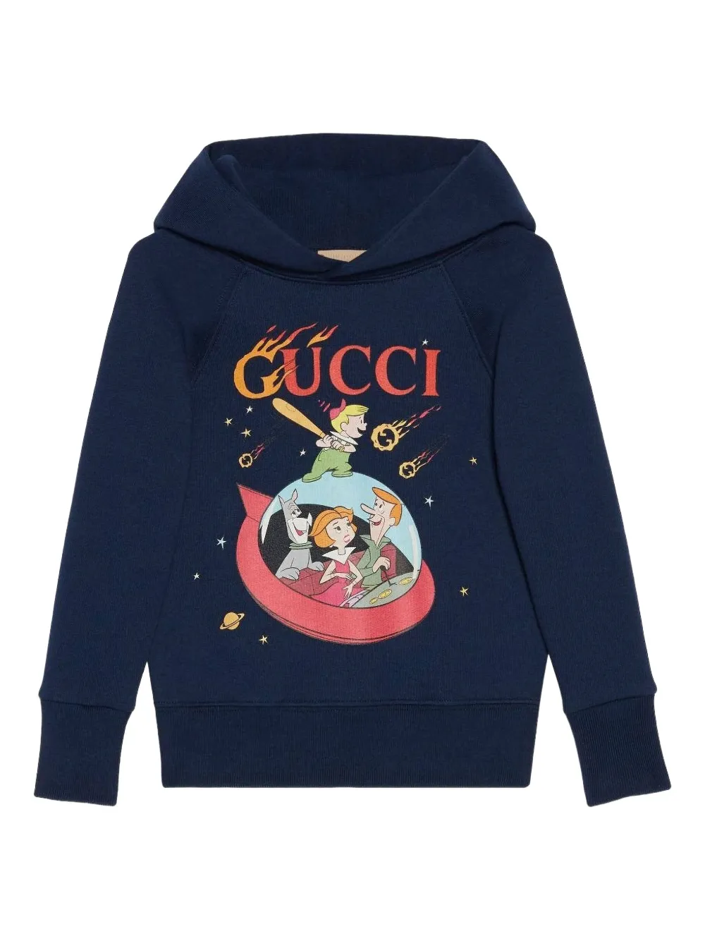 Gucci Kids Jetsons logo-print Cotton Hoodie | Blue | FARFETCH UK