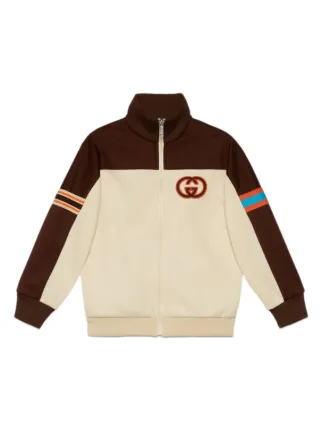 Gucci Kids Interlocking G-logo Bomber Jacket | Neutrals | FARFETCH UK