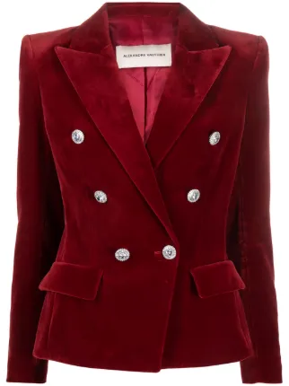 Alexandre Vauthier double-breasted Velvet Blazer | Red | FARFETCH