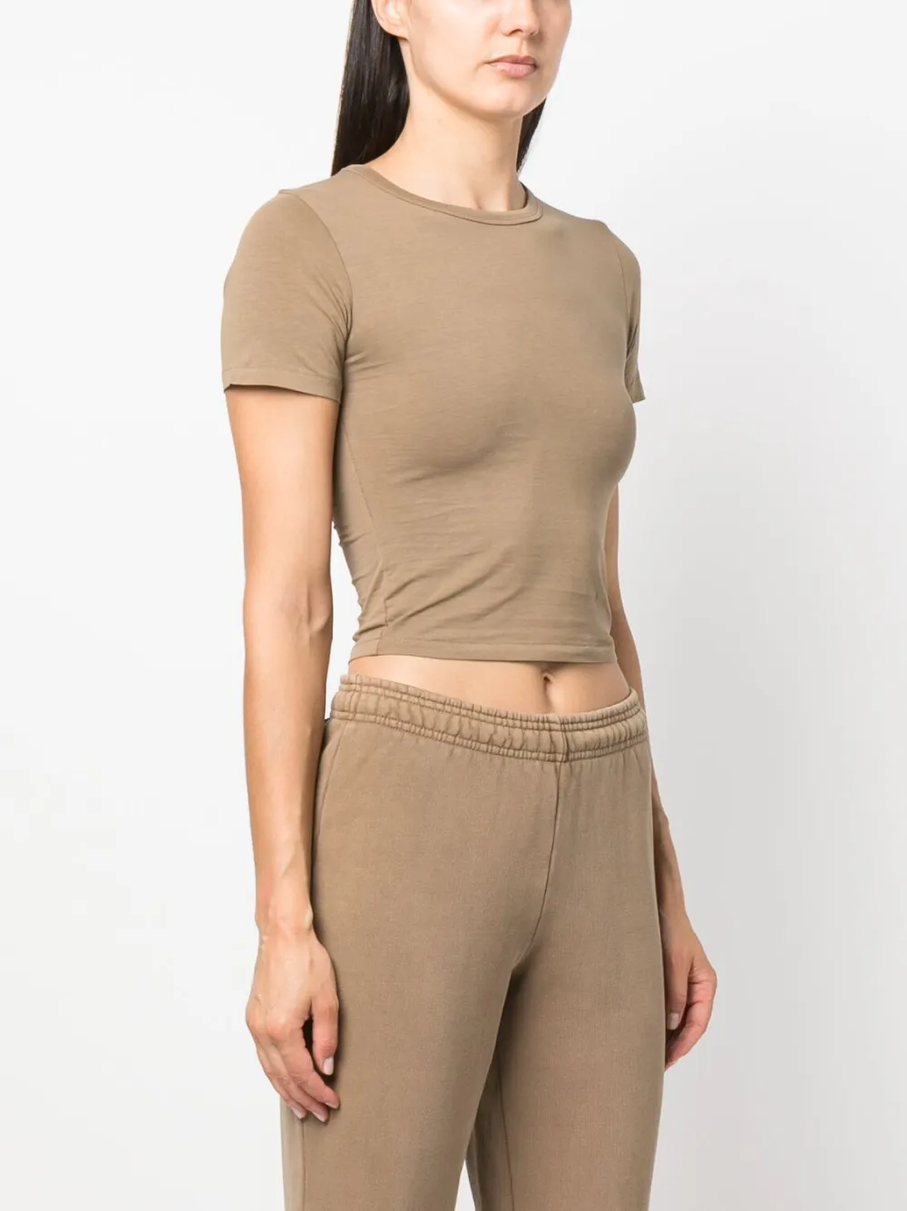 Entire Studios 라운드 넥 크롭 티셔츠 - 페칭