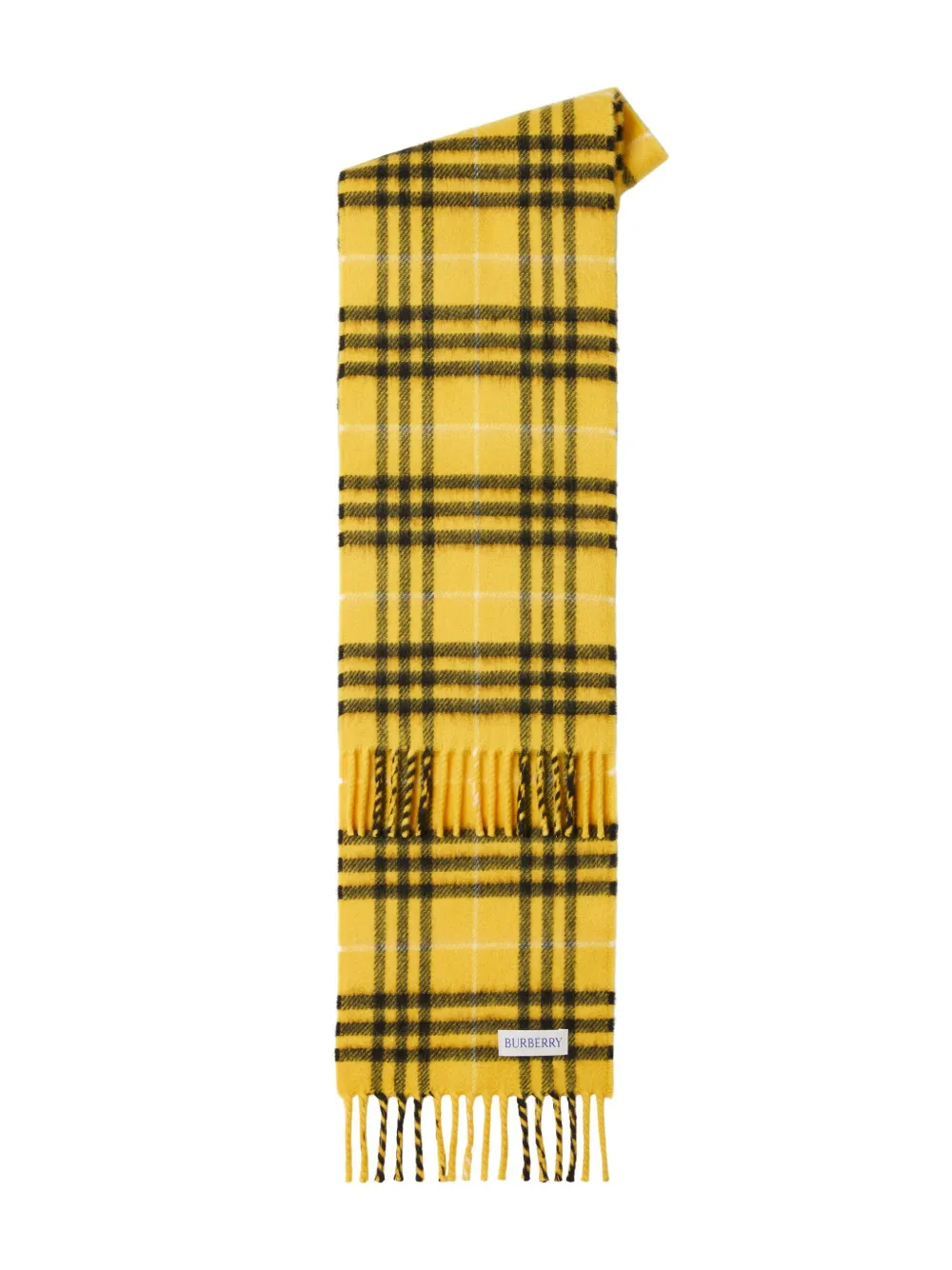 Burberry Cachecol De Cashmere Xadrez | Amarelo | FARFETCH BR